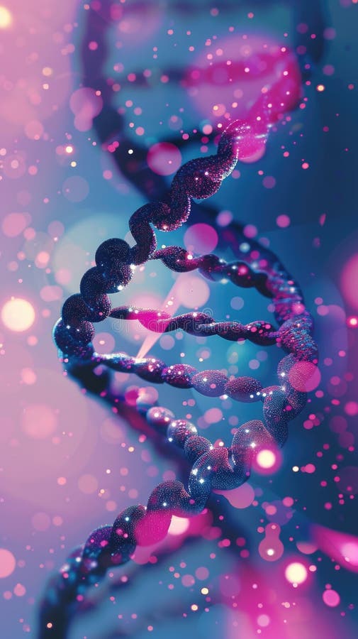 A Close Up of a Double Strand of Dna Stock Illustration - Illustration ...