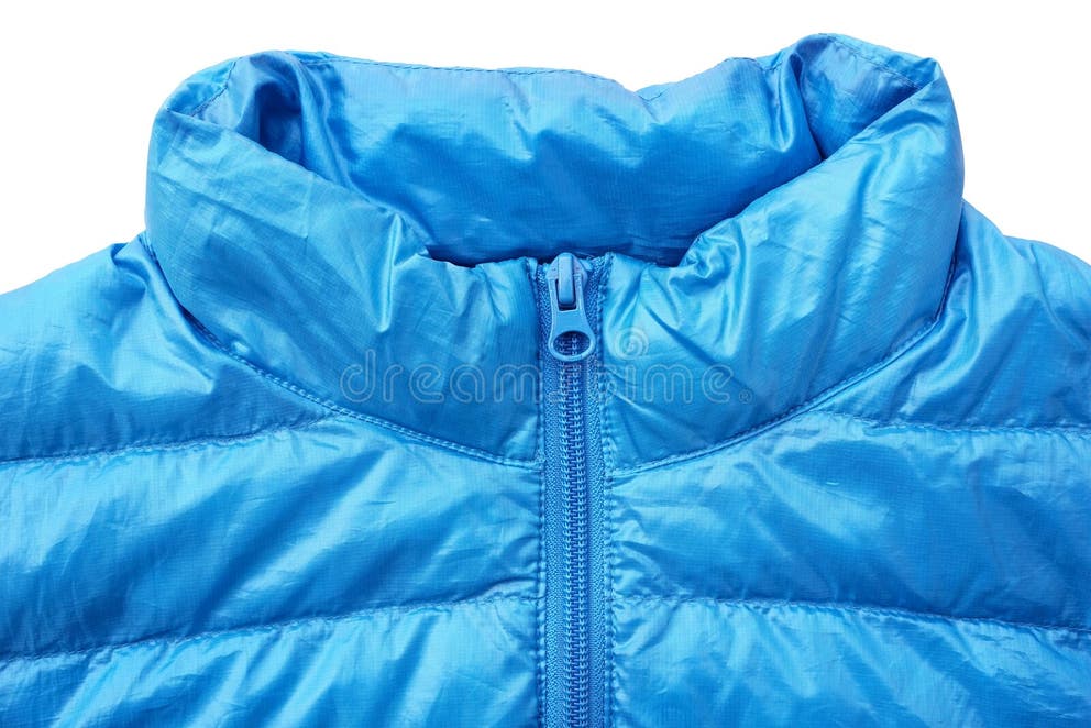Close Up of Down Jacket with Zipper Stock Image - Image of adventure ...