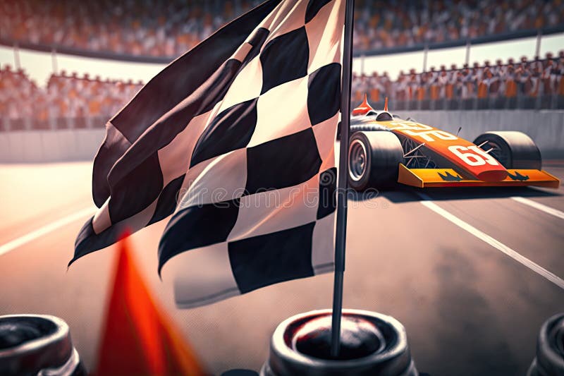 Close-up of Drag Racing Start, with the Judge S Flag in View Stock ...