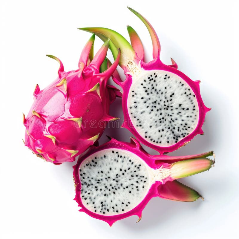A Close Up of a Dragon Fruit Cut in Half Stock Photo - Image of ...