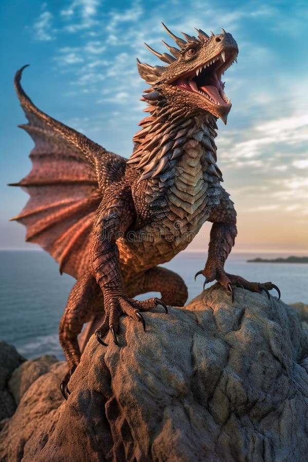 Close-up of Dragon Lizard, Generative AI Stock Illustration ...