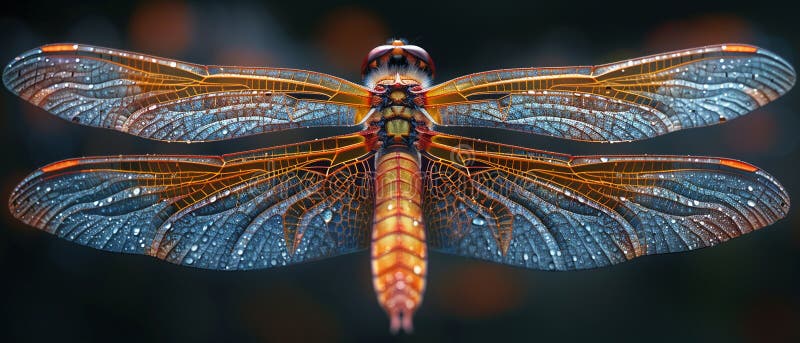 Close-up of a Dragonflys Wings Stock Image - Image of evolution, design ...