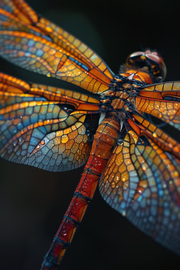 Close-up of a Dragonflys Wings Stock Image - Image of zoology, glitter ...