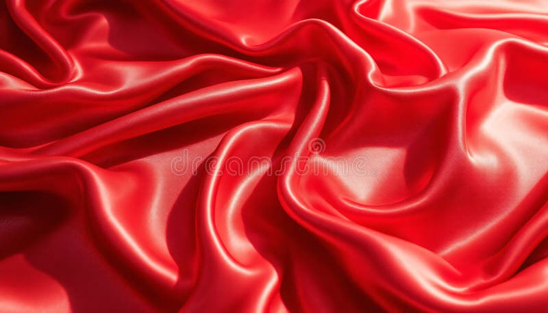 Close-up of Draped Red Satin Fabric Background Stock Illustration ...