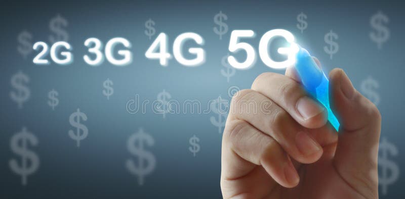Close Up Drawing 5G Network Stock Image - Image of networking, speed ...