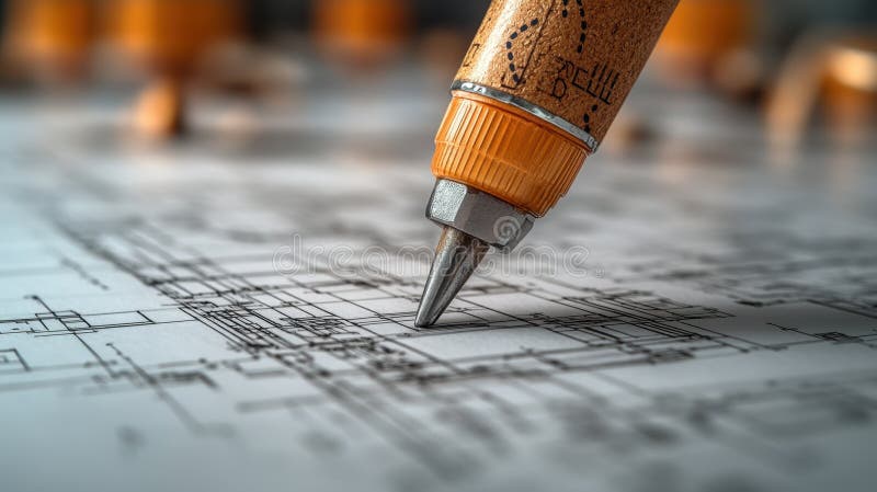 A Close-up of the Drawing and Pencil Correcting Project. Pencil Drawing ...