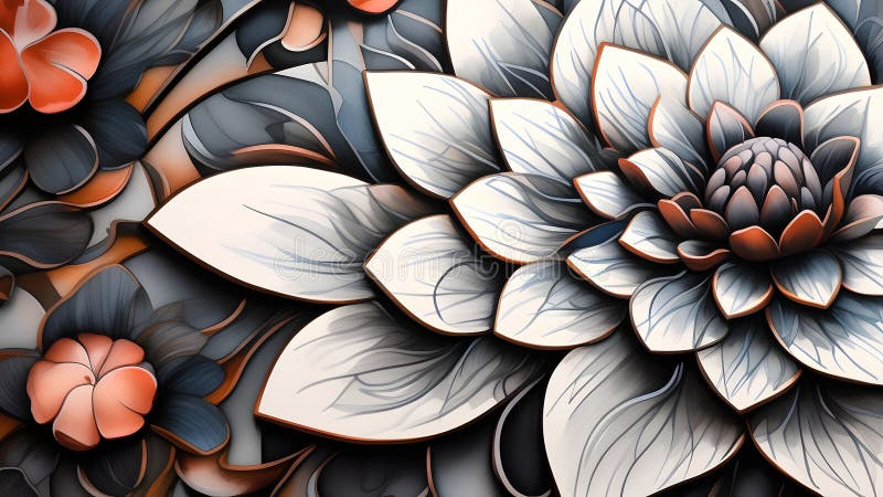 Close-up of Drawn Lily Flower. Pencil Drawing Stock Image - Image of ...