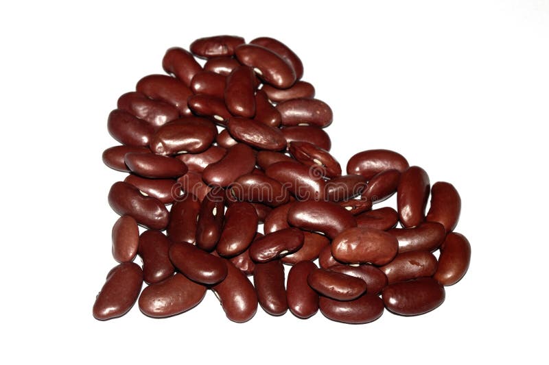 Close Up of Dried Beans Red Kidney in a Heart Shape on a White ...