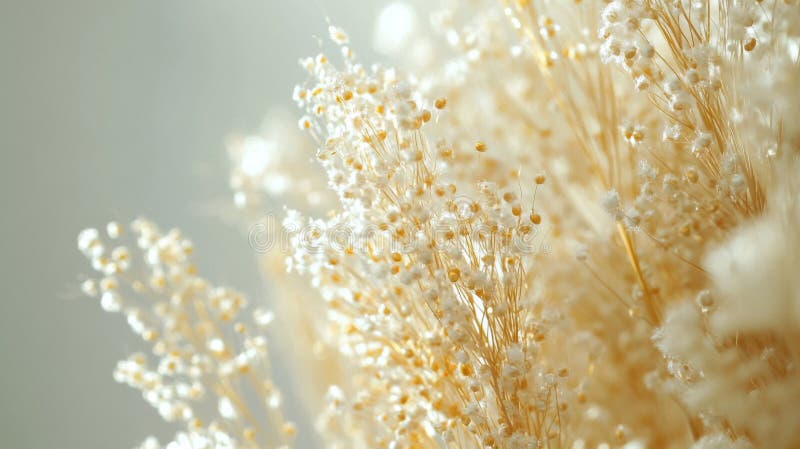 Close-Up of Dried Cream-Colored Flower Bouquet Stock Illustration ...
