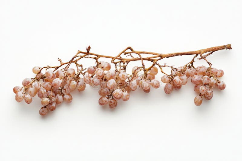 Close Up of a Dried Grapevine Branch with Clusters of Shriveled Grapes ...