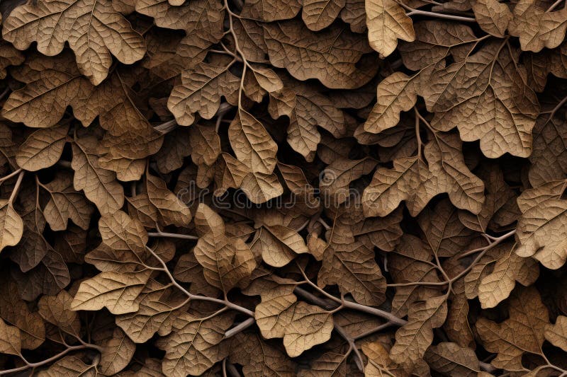 Close Up of Dried Leaves , Top View, Seamless Pattern. Generative Ai Stock Illustration ...
