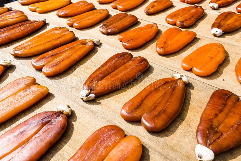 Dried Mullet Roe on the Table Stock Image - Image of fish, delicacy ...