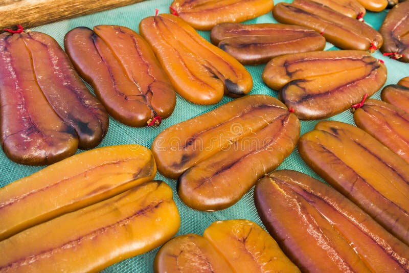 Dried Mullet Roe on the Table. Stock Photo - Image of orange, asia ...