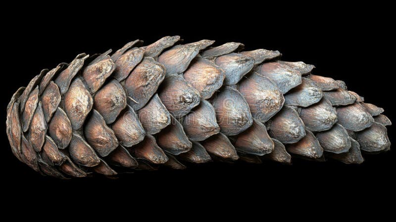 Close-up of a Dried Pine Cone with Detailed Texture Stock Illustration ...