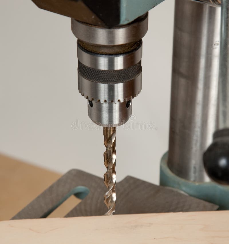 Close Up of Drill Bit Above Wood Stock Photo - Image of sharp, electric ...