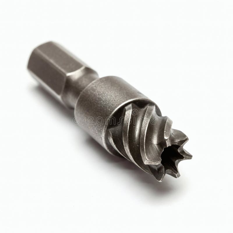 Close Up of a Drill Bit on White Background, Shallow Depth of Field ...