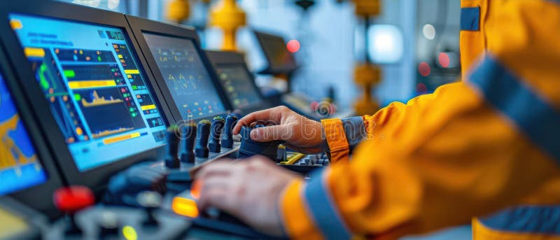 Close-up of a Drilling Operators Hands Skillfully Adjusting Controls on ...