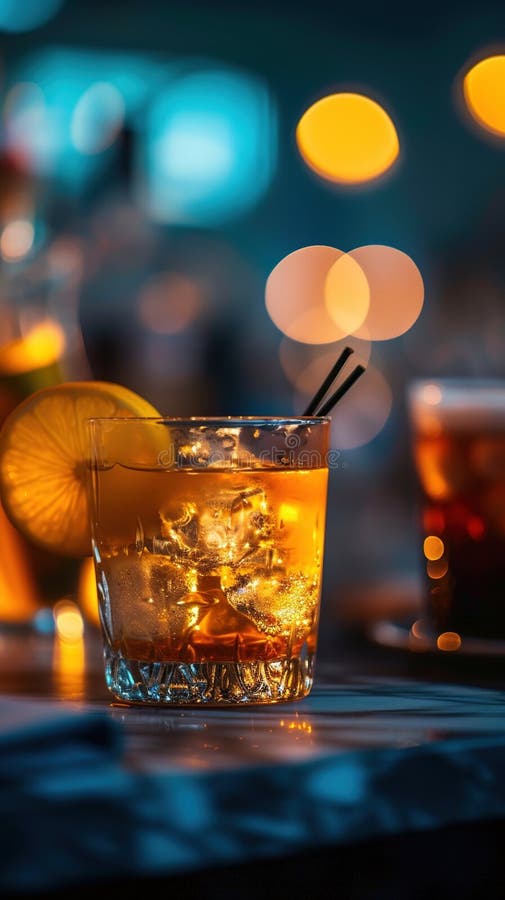 Close-up of Drinks of Glass on the Table Stock Illustration ...