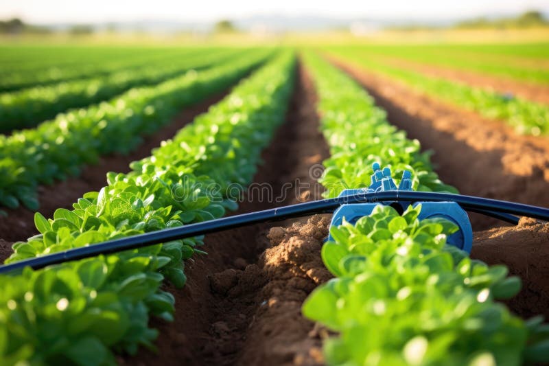 Close-up of Drip Irrigation System in a Field Stock Photo - Image of ...