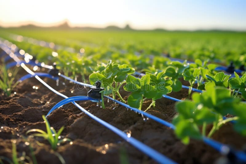 Close-up of Drip Irrigation System in a Field Stock Photo - Image of ...