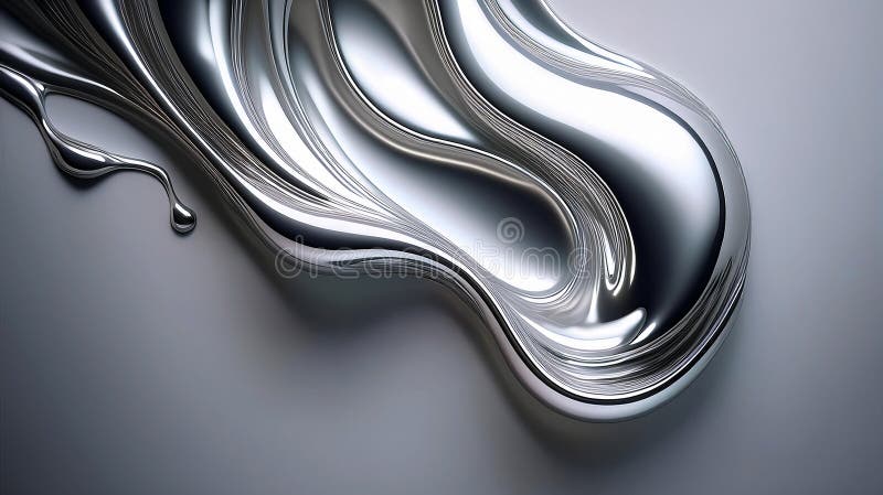 Chrome Dripping – Abstract Metallic Motion Stock Illustration ...