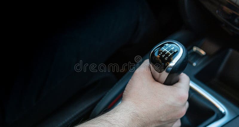 Close-up of a Driver Changing Gear while Driving Stock Photo - Image of ...