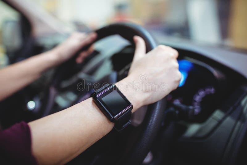 Close Up of Driver with Smart Watch Stock Image - Image of occupation ...