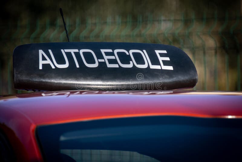 Of a Driving School Sign on a Car Stock Image - Image of driving ...