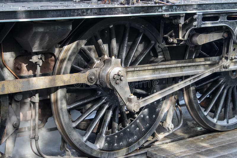 Close Up of Driving Wheels of a Vintage Steam Engine Stock Image ...