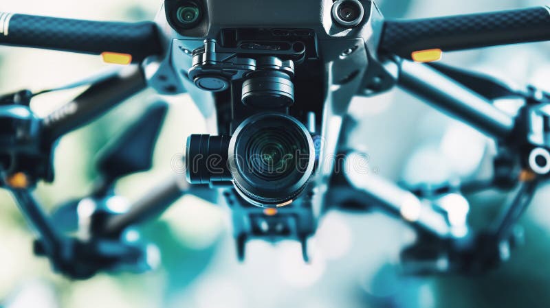 Close-up of a Drone Camera with Detailed Focus on Lens and Surrounding ...