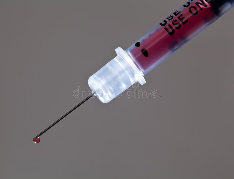 Close Up of Drop of Blood on Needle Stock Image - Image of dose, close ...