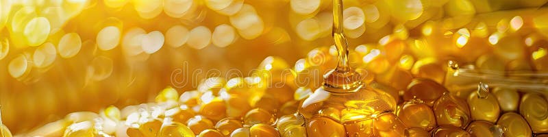 Close Up Drop of Corn Essential Oil. Selective Focus Stock Image ...