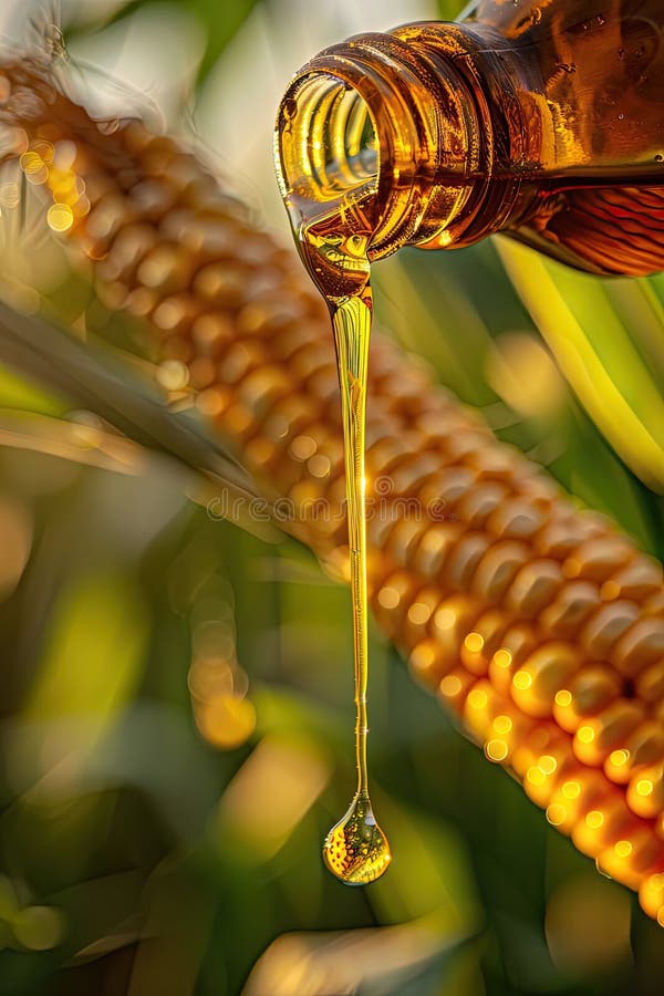 Close Up Drop of Corn Essential Oil. Selective Focus Stock Photo ...