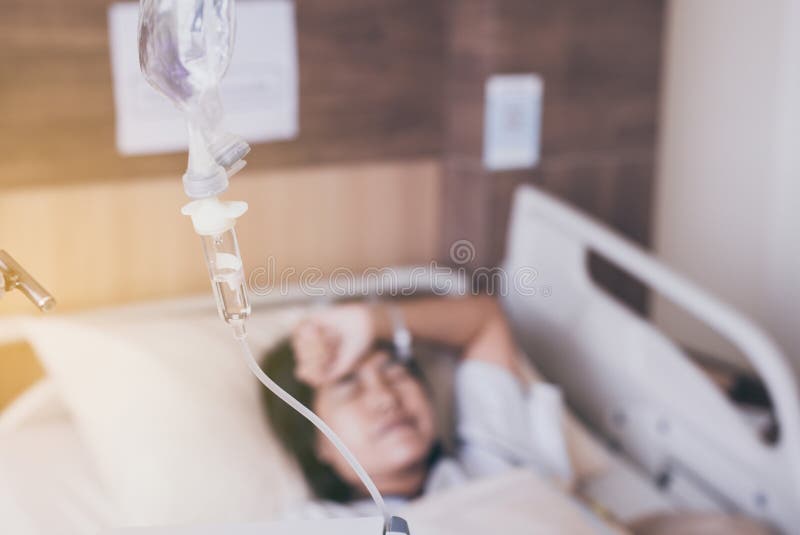 Close Up of Drop Saline Solution for Patient in a Hospital Stock Photo ...