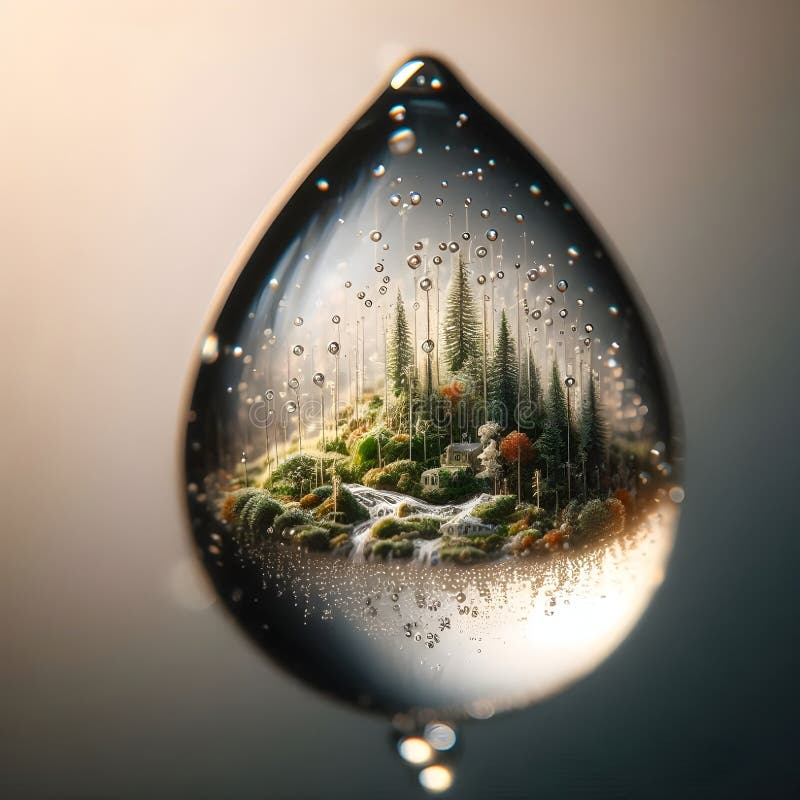 A Close-up of a Drop of Water that Contains an Entire Miniature ...