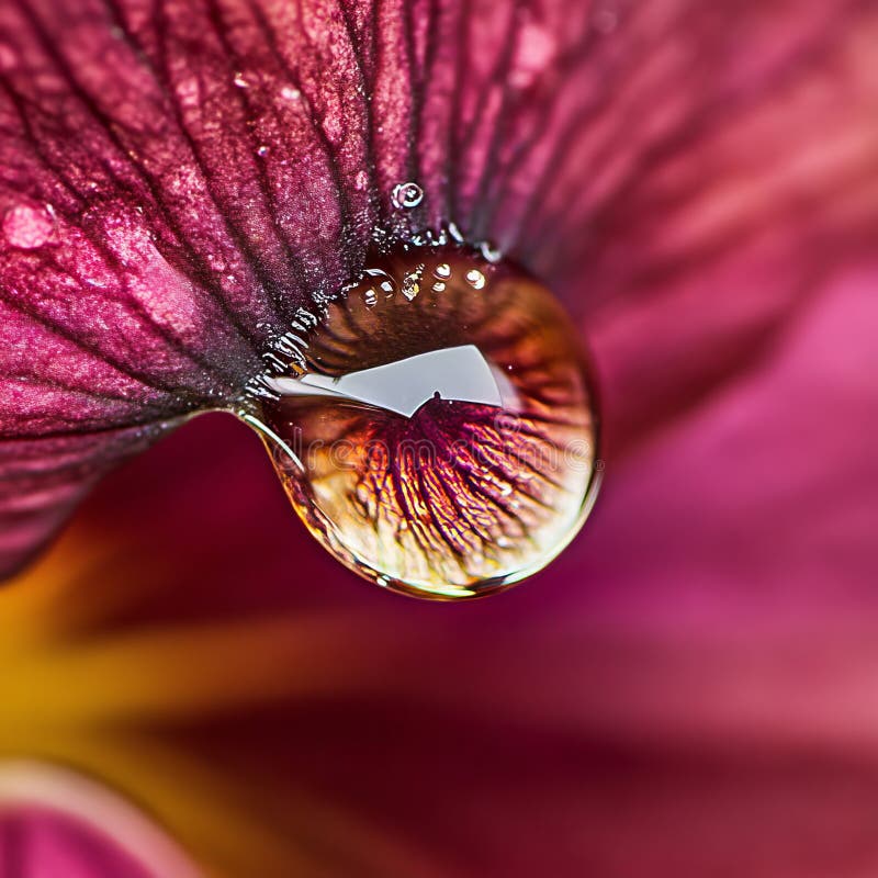A Close Up of a Drop of Water on a Flower Stock Image - Image of orchid ...