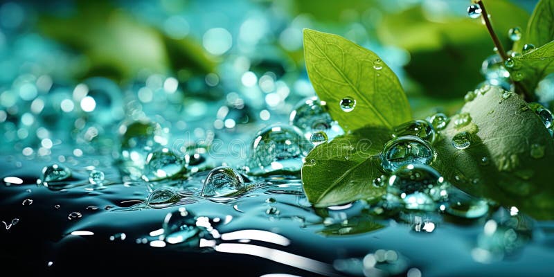 A Close Close Up of a Drop of Water Rolling on the Surface of the ...