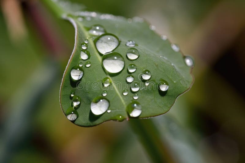 Close-up of Droplet on Leaf of Drought-tolerant and Native Plant Stock ...