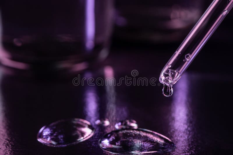 Close-up on a Dropper and Few Drops of Substance Stock Image - Image of ...