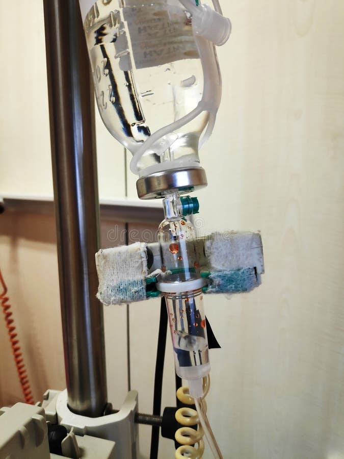 Close Up of Dropper in Operating Room. Medical Concept. Stock Image ...