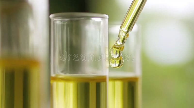 Close-up of Dropping Yellow Liquid into Transparent Test Tube in ...