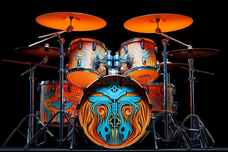 Close Up of Drum Set on Stage Stock Photo - Image of show, equipment ...