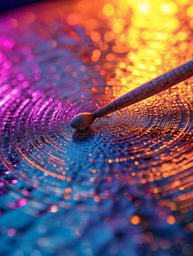 Close-up of Drumstick Hitting a Drum Stock Image - Image of blue ...