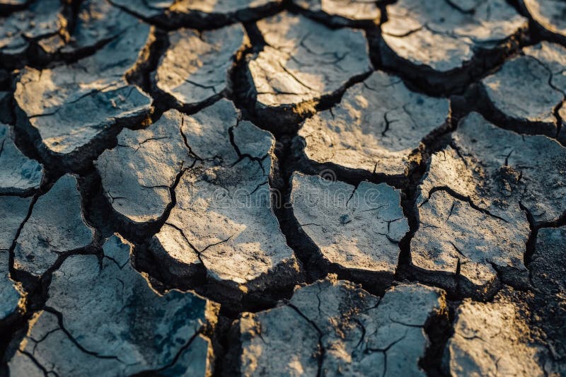 Close-Up of Dry Cracked Earth: Environmental Impact and Climate Change ...
