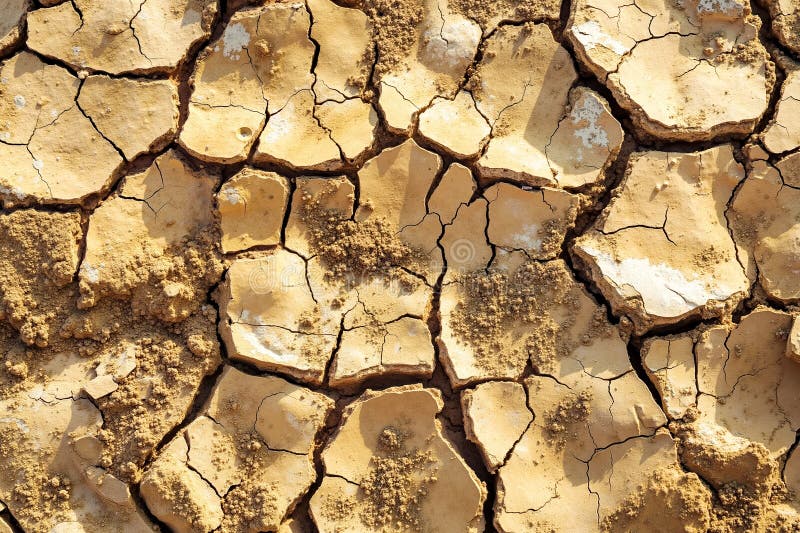 A Close Up of a Dry, Cracked Ground in the Desert Stock Image - Image ...