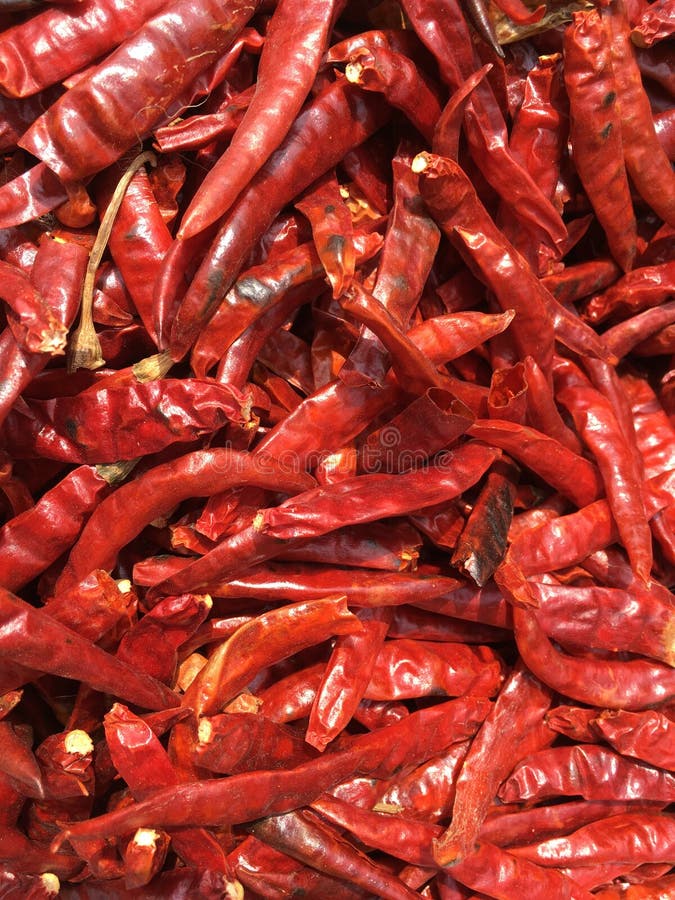 Dry Red Chili Texture in Market Stock Photo - Image of ingredient ...