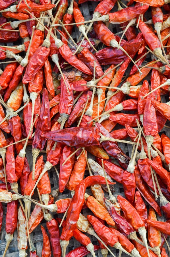 Dry Red Chili Texture in Market Stock Photo - Image of ingredient ...