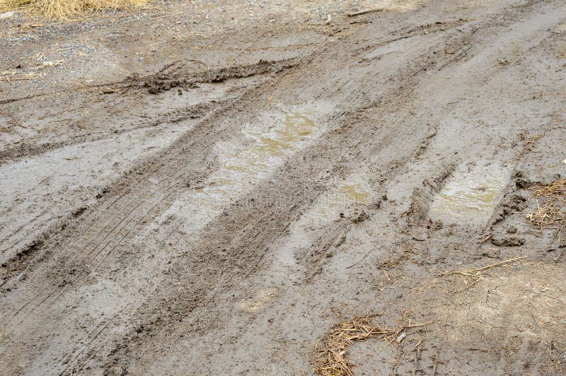 Dry Wheel Track on Dirt Soil Texture Stock Photo - Image of driving ...
