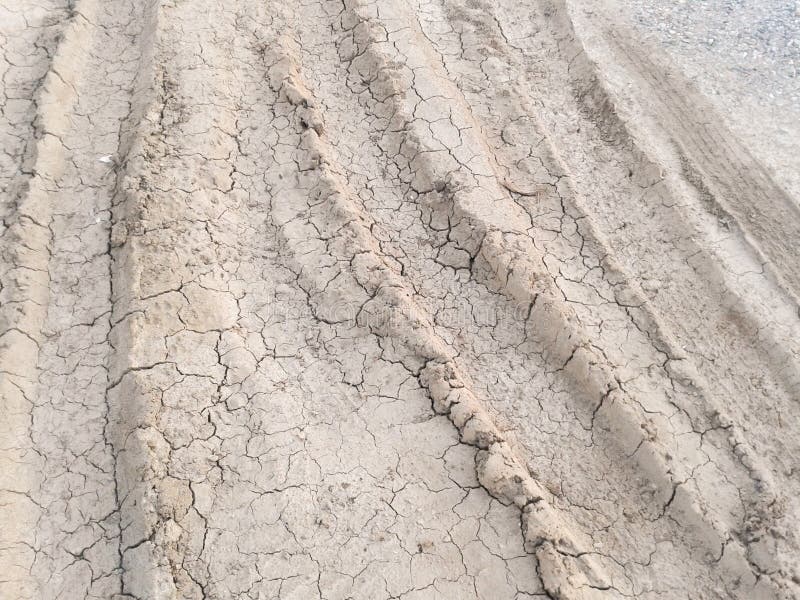Dry Wheel Track on Dirt Soil Texture Stock Image - Image of driving ...