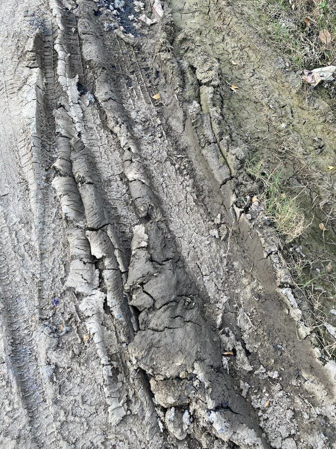 Dry Wheel Track on the Ground Stock Image - Image of track, ground ...